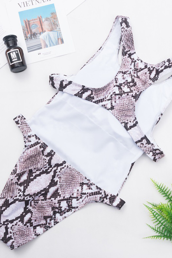 Lovely Snakeskin Print Bathing Suit One-piece SwimsuitLW | Fashion ...