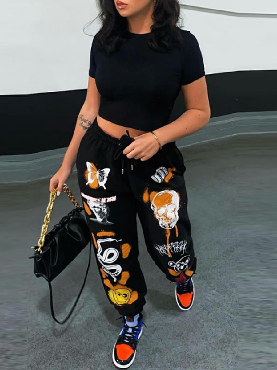 LW Cartoon Butterfly Print Pants Sale | LovelyWholesale